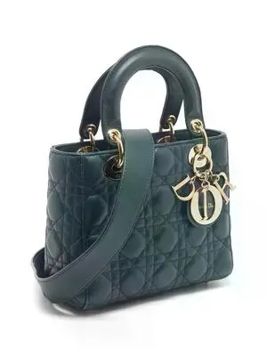 Dior Lady Leather Tote Bag - Green