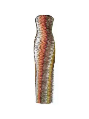 Missoni Long Cover-up With Side Slit And Greek Motif - Yellow