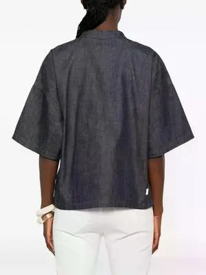NINE:INTHE:MORNING Short-sleeve Denim Blouse