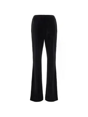 TOM FORD Logo-embroidered Velvet Trousers - Black