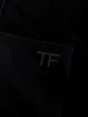 TOM FORD Logo-embroidered Velvet Trousers