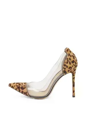GIANVITO ROSSI Plexi Leopard Print Stiletto Pumps - Brown