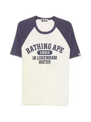 A BATHING APE Logo-print Raglan-sleeve T-shirt - Neutrals