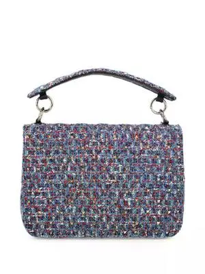 Valentino Garavani Rockstud Spike Tweed Tote Bag - Blue