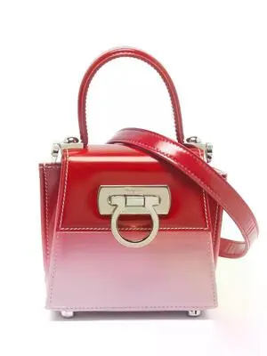 FERRAGAMO Iconic Top Handle Leather Tote Bag - Red