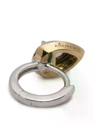 RAINBOW K 9kt Yellow Gold Pear-cut Diamond Huggie Earring