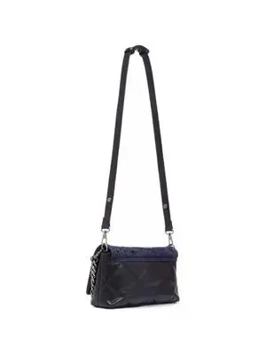 Liu Jo Lapuffy Bag In Embroidered Denim With Micro Sequins