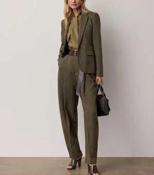 Ralph Lauren Silk Taffeta Gilmore Top With Jabot Detail