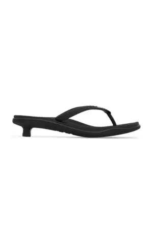 BLOUMME Rise Kitten Heel Thong Sandals - Black