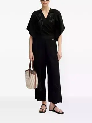 Lola Casademunt Embellished Wide-leg Trousers - Black