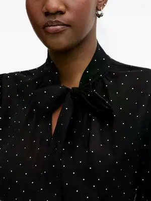 Joseph Ribkoff Polka-dot Pussy-bow Blouse