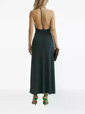 CUANNA Halterneck Gathered Maxi Dress