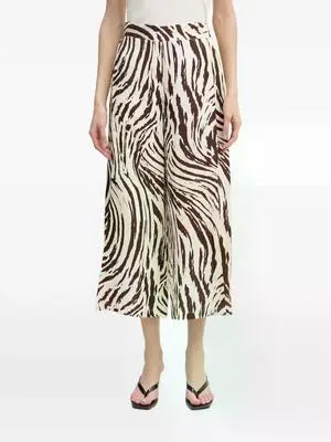 Joseph Ribkoff Zebra Print Wide-leg Trousers - Neutrals