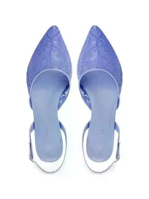 GINISSIMA Ines Lace Slingback Pumps - Blue