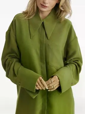 CUANNA Pointed-collar Suit With Wide-leg Trousers