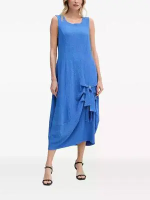 Joseph Ribkoff Textured Midi Dress With Bow Detail - Blue