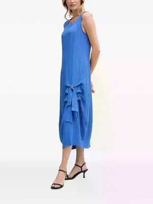 Joseph Ribkoff Textured Midi Dress With Bow Detail - Blue