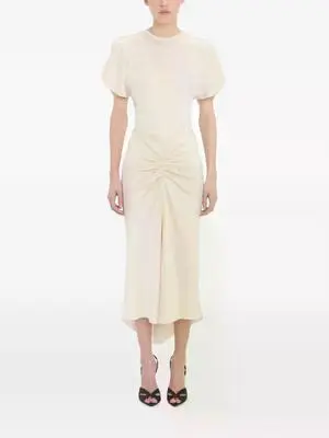Victoria Beckham Bela Asymmetric Midi Skirt - Neutrals
