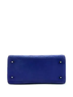 Dior Lady Bag Cannage Embossed Matte Calfskin Satchel - Blue