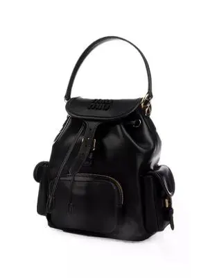 Miu Miu Logo-embossed Calf Leather Backpack