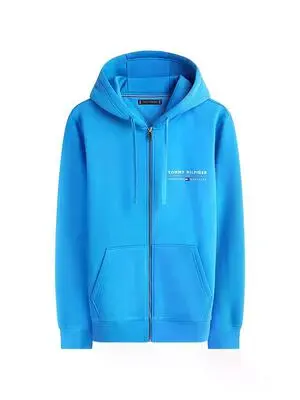 Tommy Hilfiger Logo-print Zip-fastening Hoodie - Blue