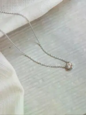 AUREE JEWELLERY Verona Cubic Zirconia Necklace - Silver