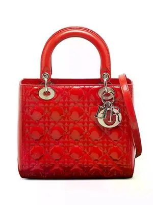 Dior Christian Dior Medium Lady Dior Tote Bag Red