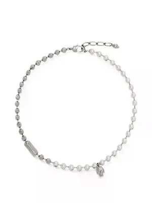 Alexander McQueen Skull Pearl-embellished Necklace - Silver