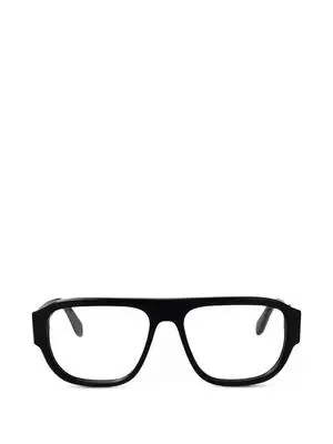 Palm Angels Logo Plaque Pilot Frame Glasses - Black