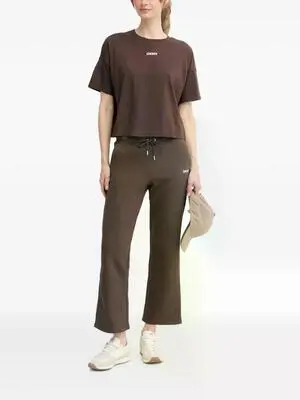 Dkny Logo Plaque Drawstring Track Pants - Brown