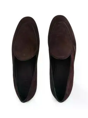 Eleventy Almond Toe Suede Loafers - Brown