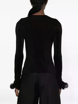 Moschino Ruffled Long-sleeve Top - Black