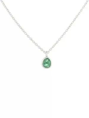 AUREE JEWELLERY Mini Manhattan Emerald Necklace - Silver