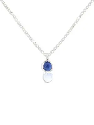 AUREE JEWELLERY Mini Manhattan Sapphire Necklace - Silver