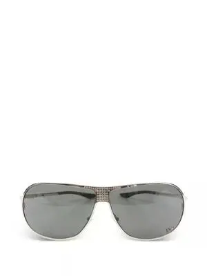 Dior Swarovski Crystal Embellished Aviator Sunglasses - Silver
