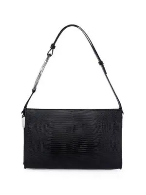 DONDUP Clutch Bag With Lizard-effect Ring Detail - Black