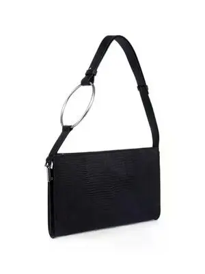 DONDUP Clutch Bag With Lizard-effect Ring Detail