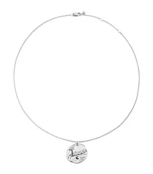 Monica Vinader Sterling Hammered Capricorn Zodiac Pendant Necklace - Silver