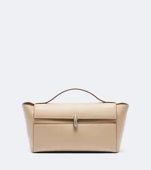 Savette Symmetry Trapeze Small Leather Top-handle Bag - Beige