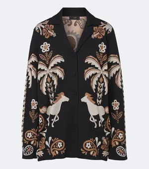 Alanui Island Roots Wool And Silk-blend Blazer