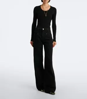 Isabel Marant Étoile Lemony Wide-leg Jeans - Black