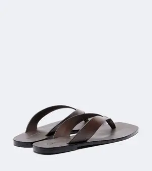 A.emery Kinto Leather Thong Sandals - Brown