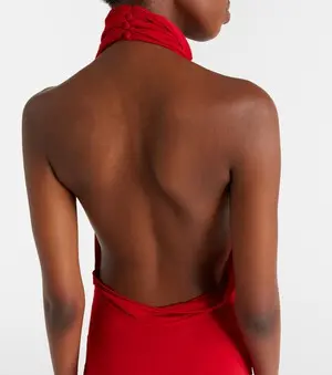 Alexander McQueen Draped Halterneck Maxi Dress
