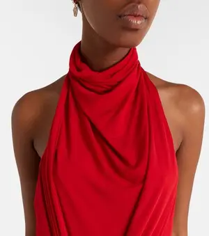 Alexander McQueen Draped Halterneck Maxi Dress