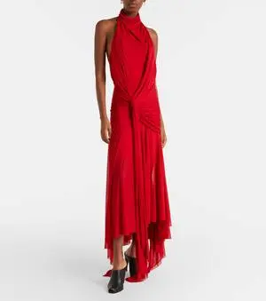 Alexander McQueen Draped Halterneck Maxi Dress