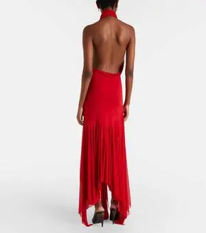 Alexander McQueen Draped Halterneck Maxi Dress