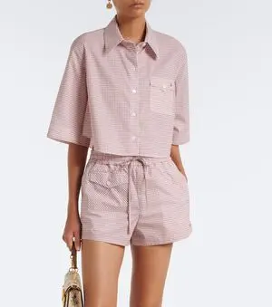 Valentino Garavani Vlogo Gingham Cotton Shirt