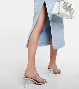 SELF-PORTRAIT Sequined Bouclé Midi Skirt
