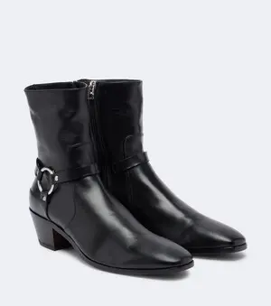 TOM FORD Leather Ankle Boots - Black