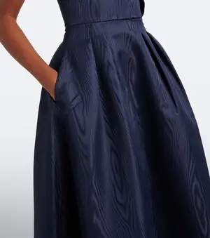 Rebecca Vallance Sapphire Asymmetric Off-shoulder Midi Dress
